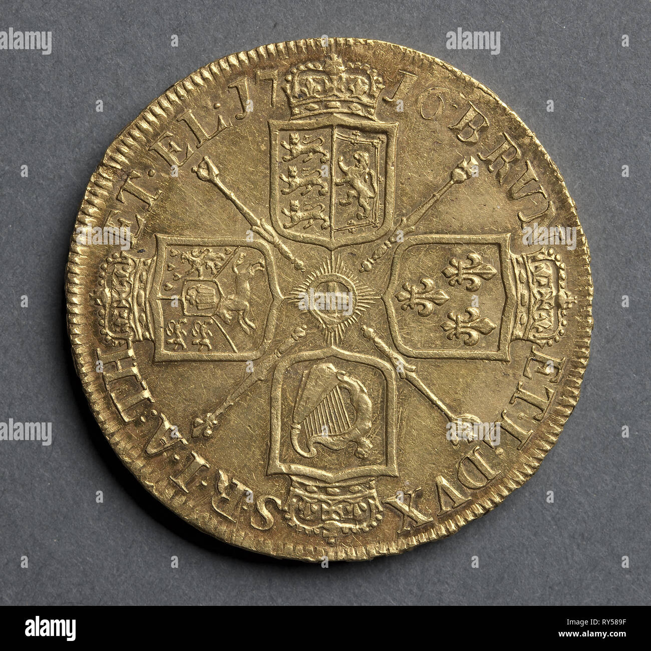 Five Guineas (reverse), 1716. England, George I, 1714-1727. Gold Stock ...
