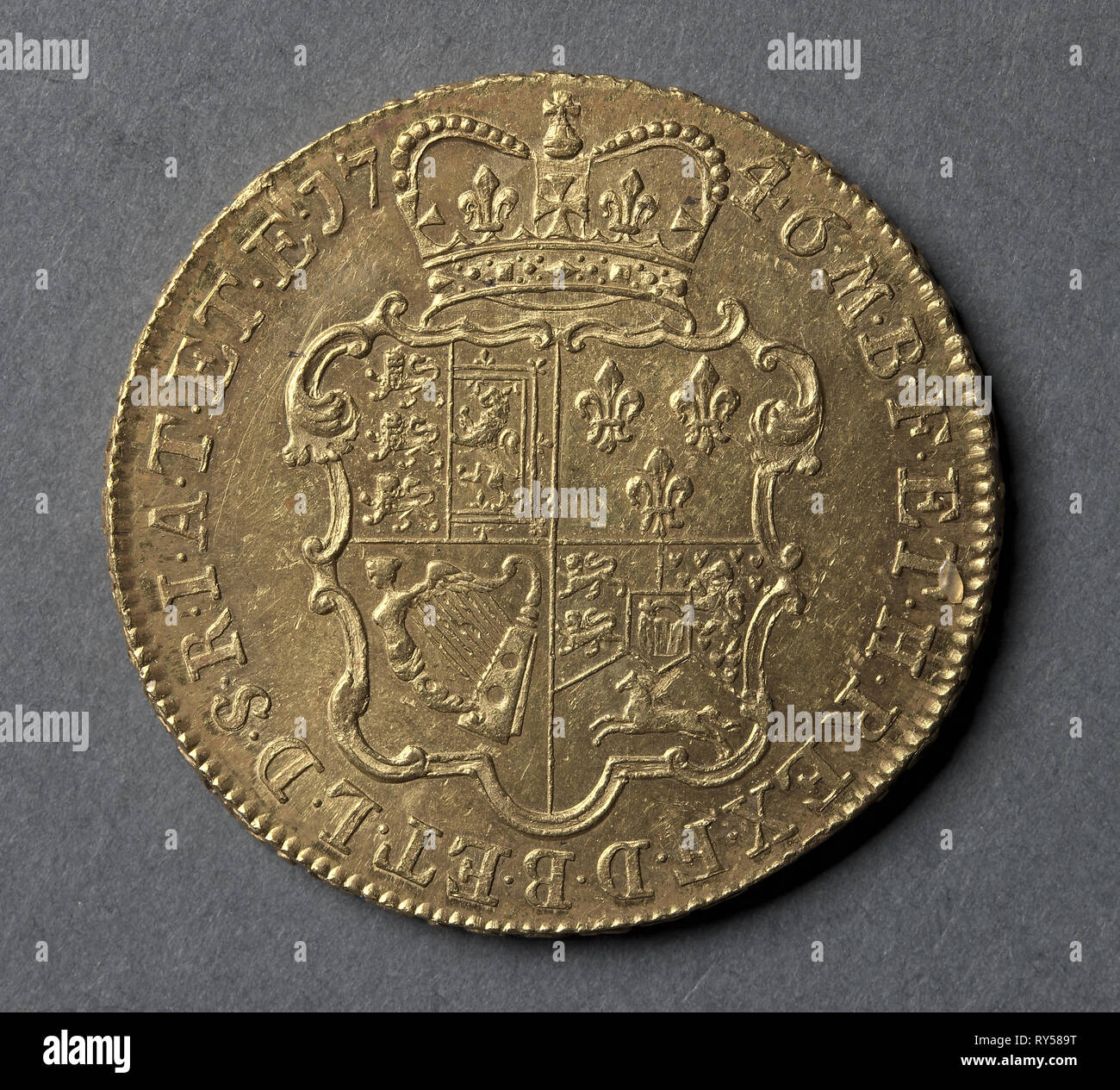 Five Guineas (reverse), 1746. England, George II, 1727-1760. Gold Stock ...