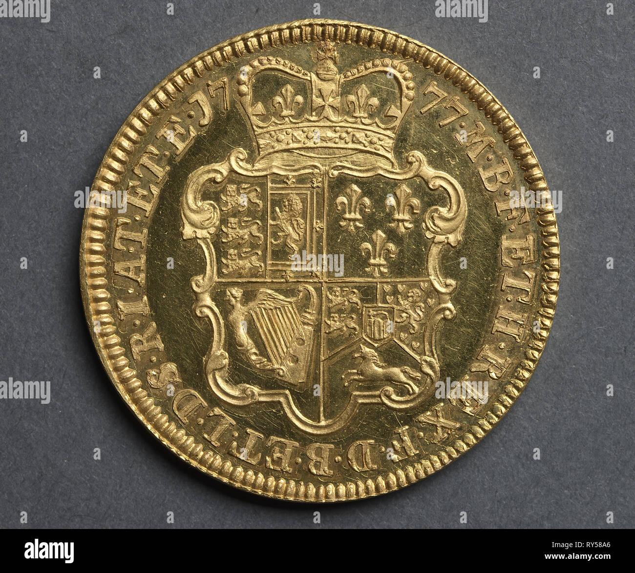 Five Guineas [pattern] (reverse), 1777. Richard Yeo (British, 1720-1779 ...