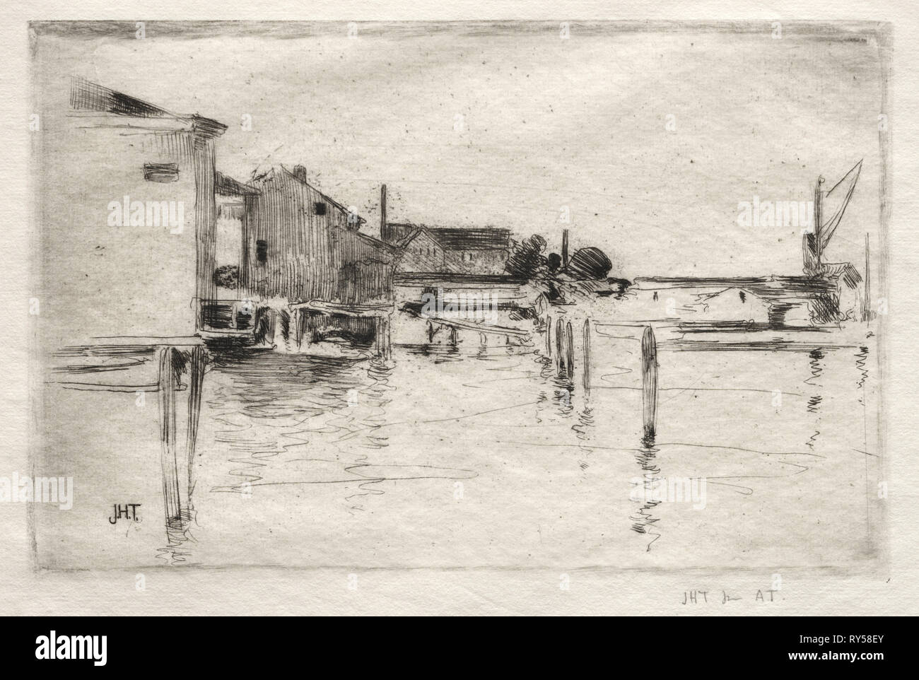The Dock, Bridgeport, Connecticut. John Henry Twachtman (American, 1853 ...