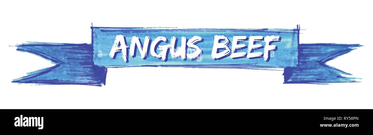 angus beef hand painted ribbon sign Stock Vector Image & Art - Alamy