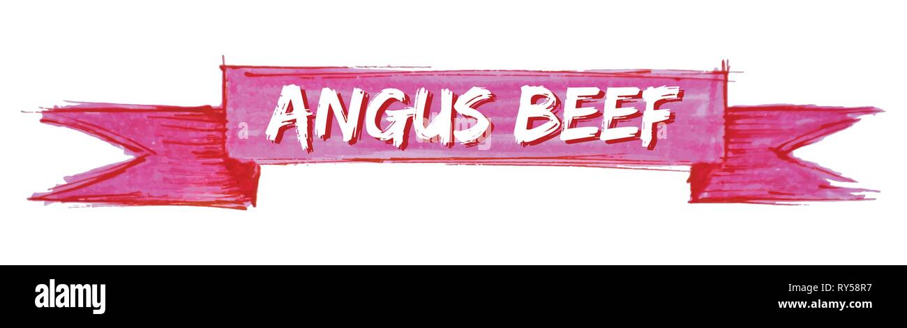 angus beef hand painted ribbon sign Stock Vector Image & Art - Alamy