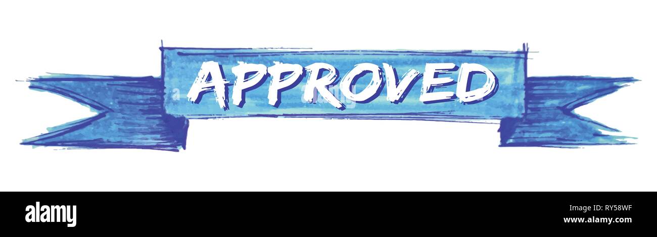 approved hand painted ribbon sign Stock Vector Image & Art - Alamy