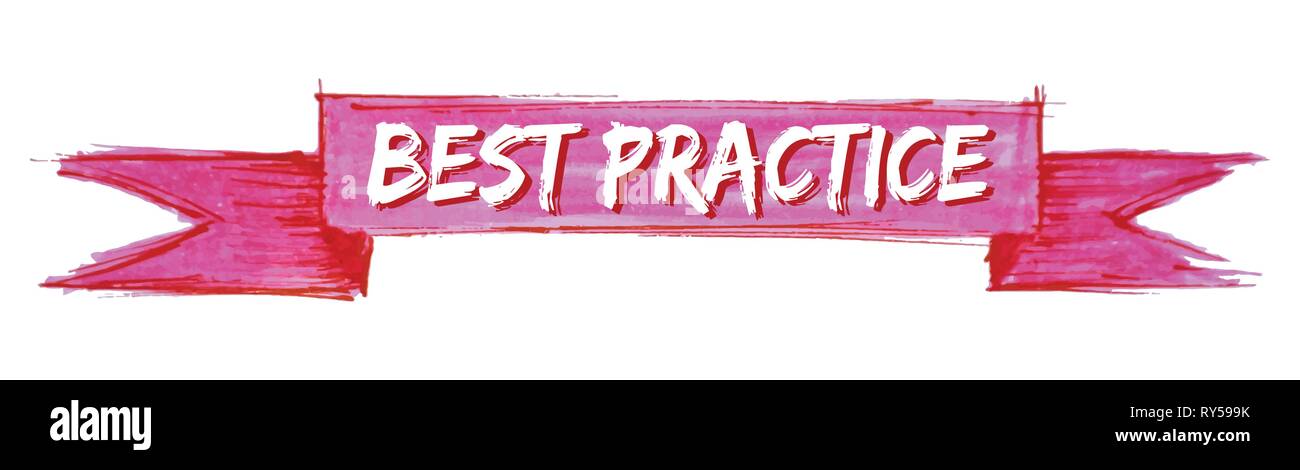 best practice hand painted ribbon sign Stock Vector Image & Art - Alamy