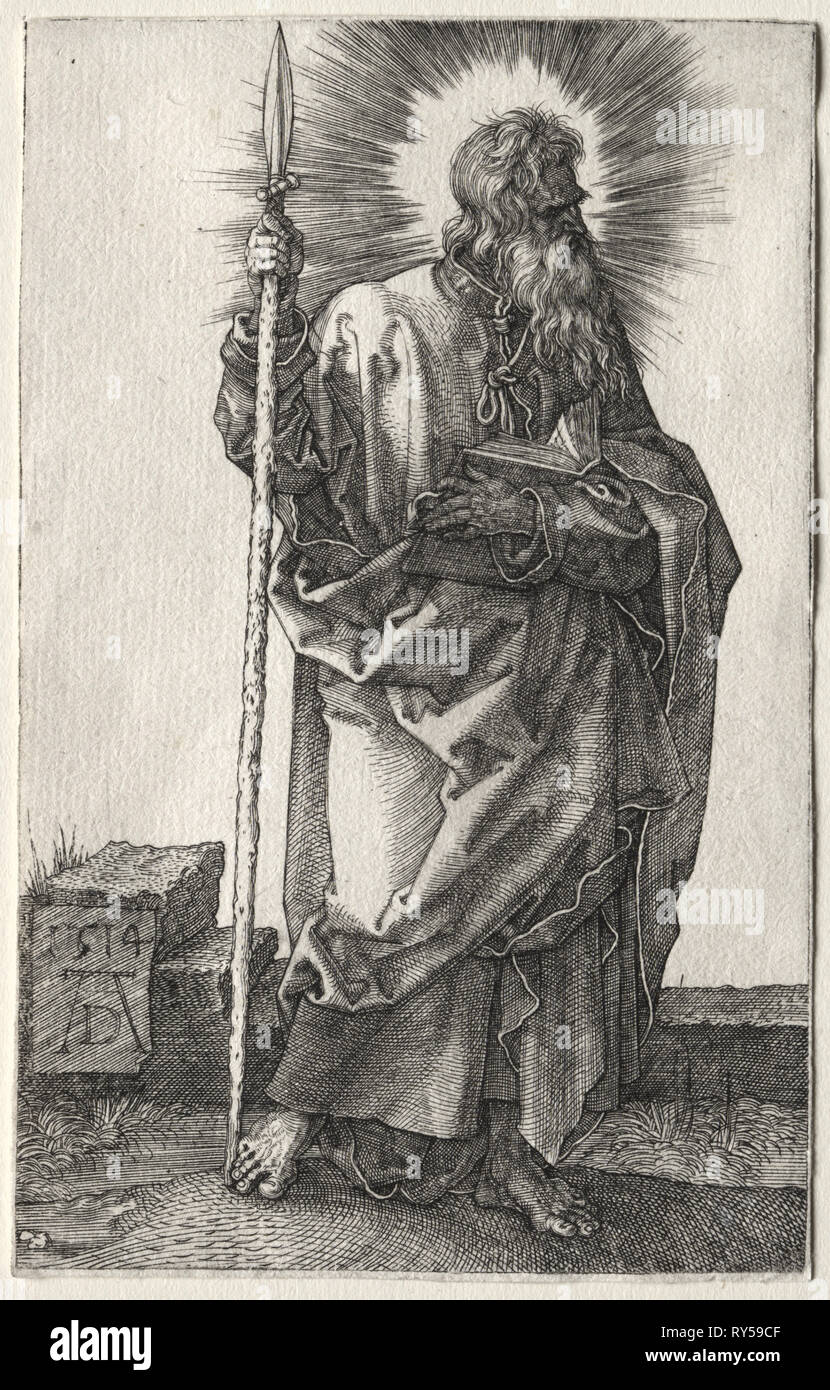 The Apostle Thomas. Albrecht Dürer (German, 1471-1528). Engraving Stock ...
