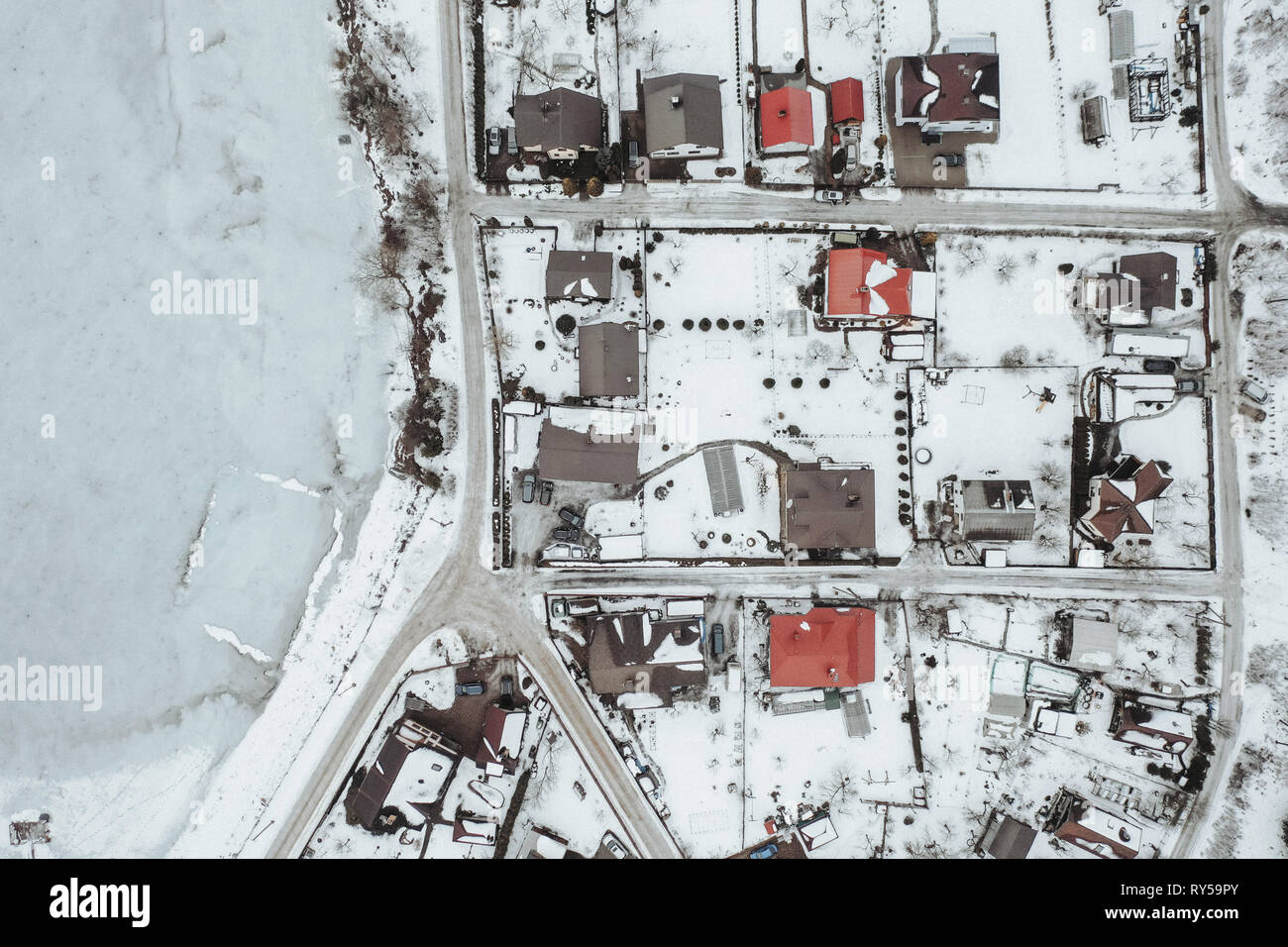 Aerial view of village Stock Photo - Alamy