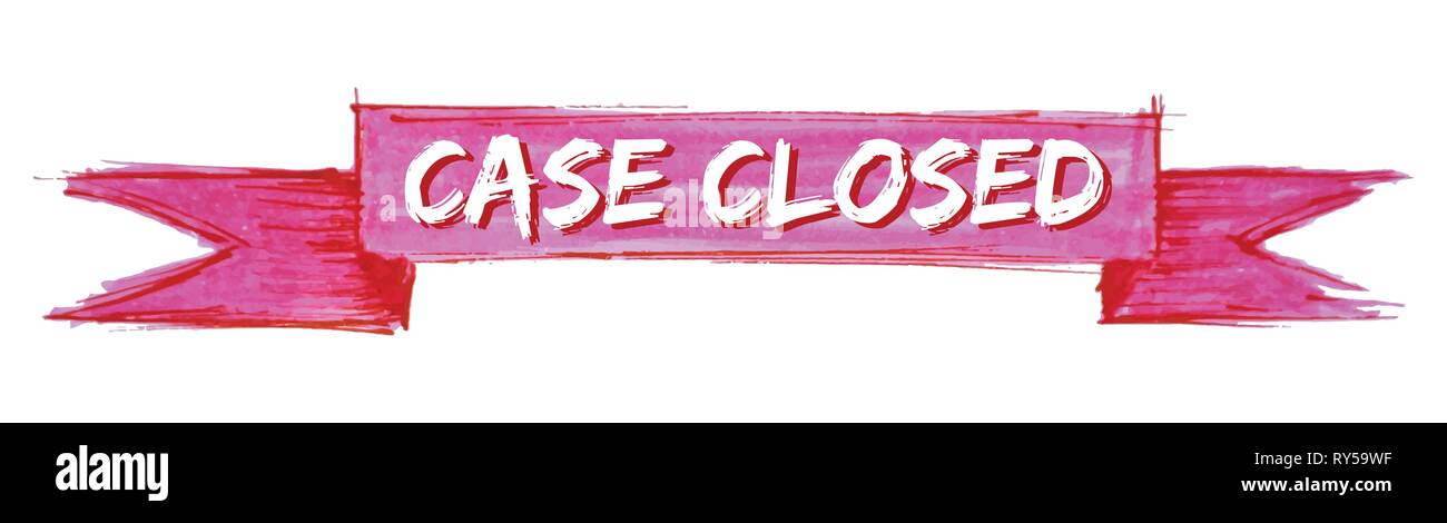 case closed hand painted ribbon sign Stock Vector Image & Art - Alamy
