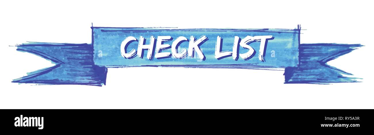 check list hand painted ribbon sign Stock Vector Image & Art - Alamy