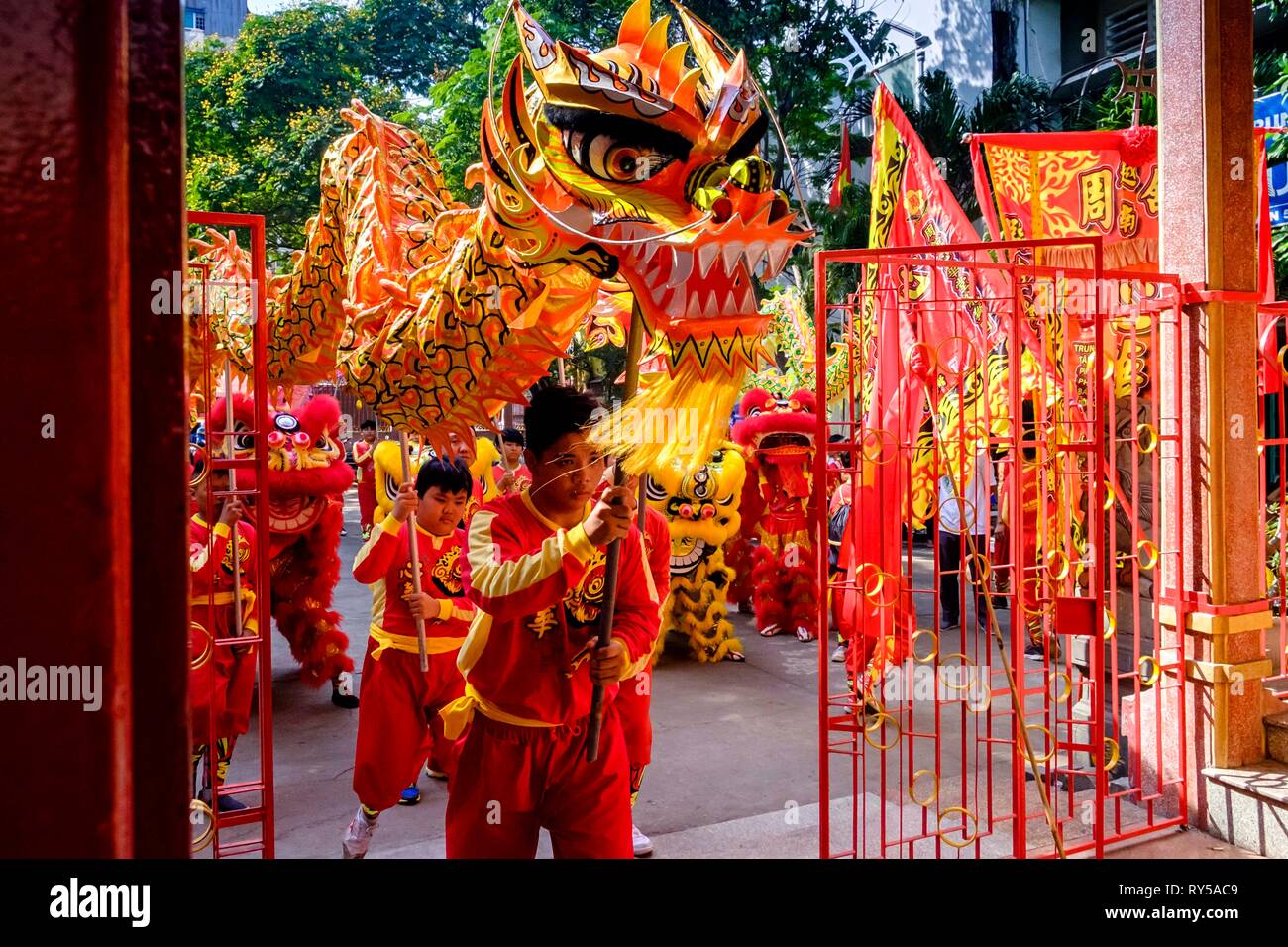 La danse du lion hi-res stock photography and images - Alamy