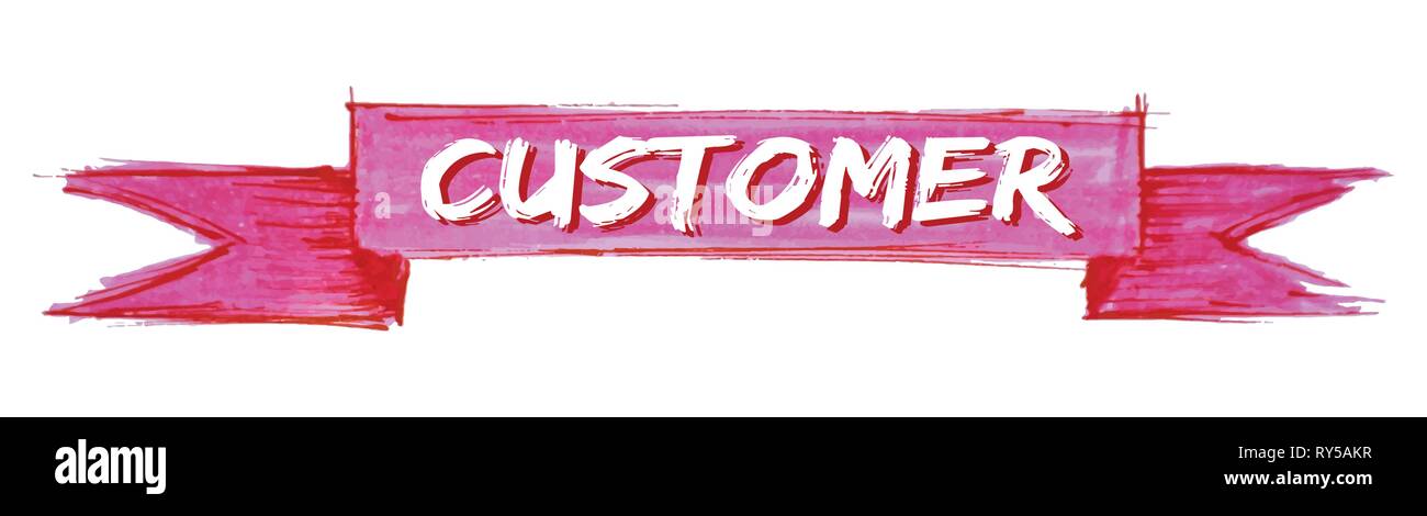 customer hand painted ribbon sign Stock Vector Image & Art - Alamy