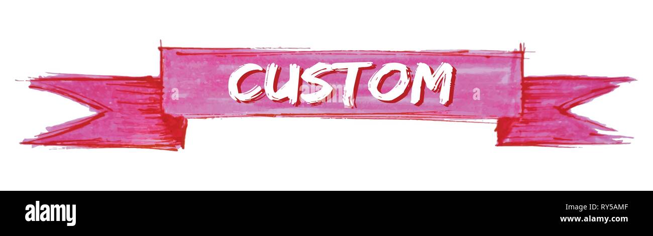 custom hand painted ribbon sign Stock Vector Image & Art - Alamy