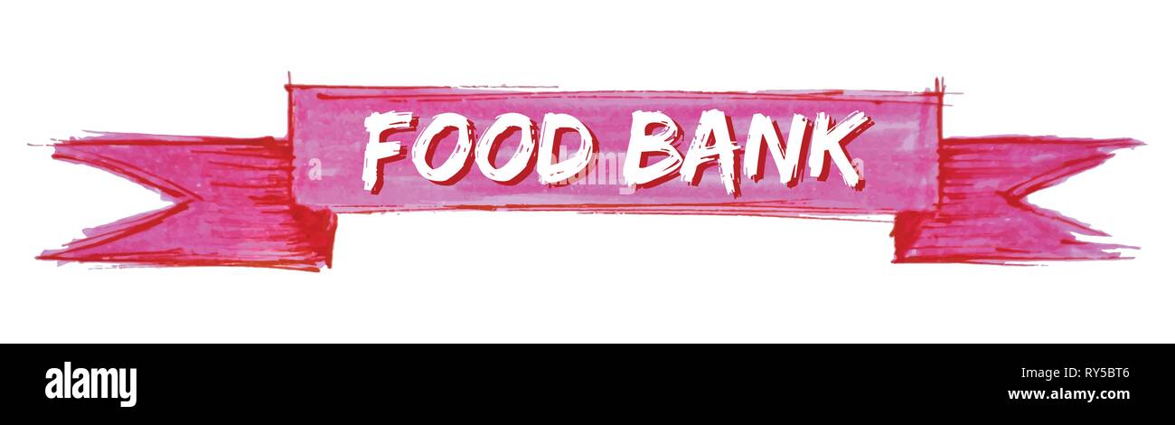 food bank hand painted ribbon sign Stock Vector Image & Art - Alamy