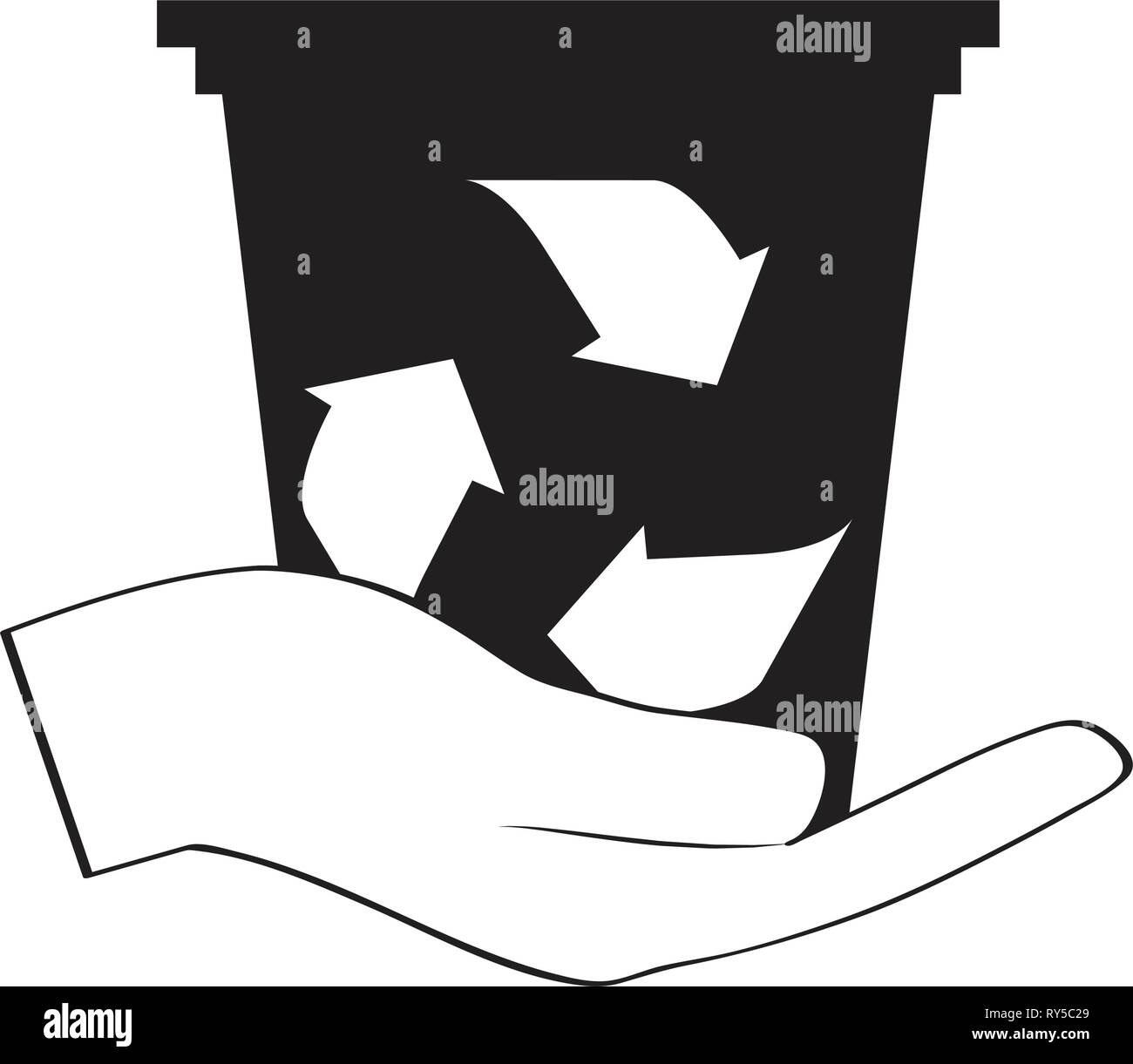 Recycling trash can silhouette Stock Vector Image & Art - Alamy