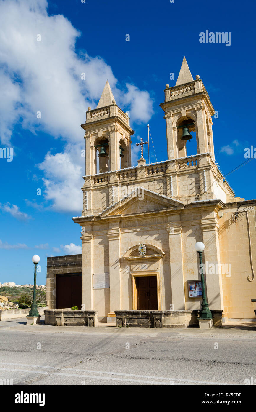 Sandstone cityscape of Gozo island. Historical architecture of Malta ...