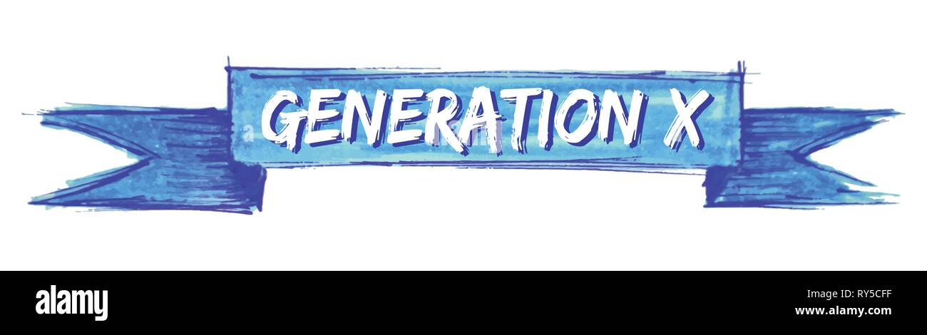 generation x hand painted ribbon sign Stock Vector Image & Art - Alamy
