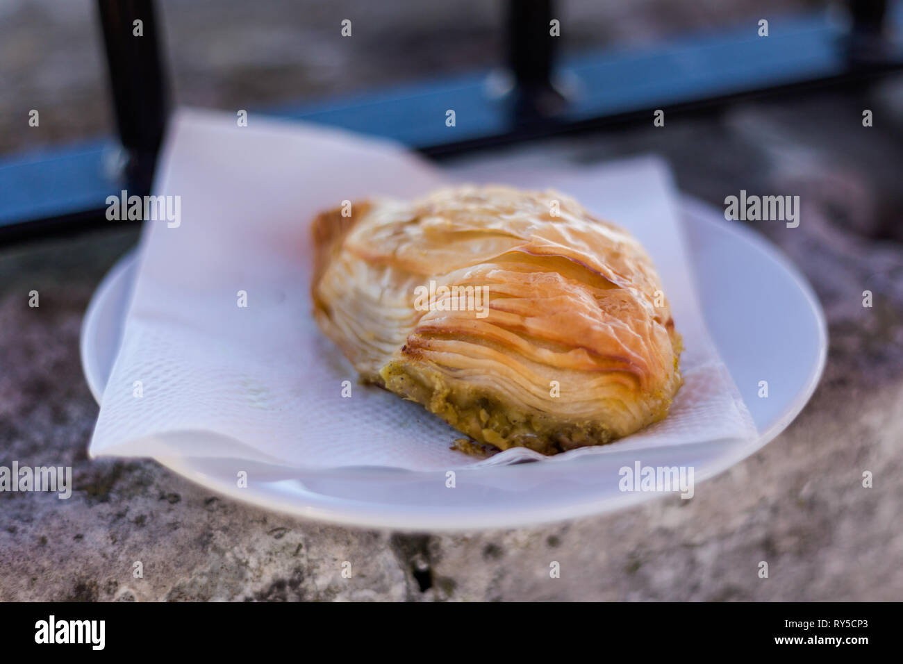 Traditional maltese appetizer puff pastry pastizzi cake with mashed ...