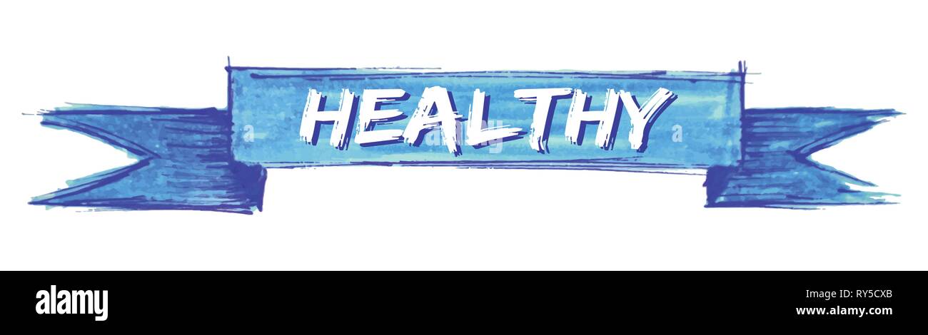 healthy hand painted ribbon sign Stock Vector Image & Art - Alamy