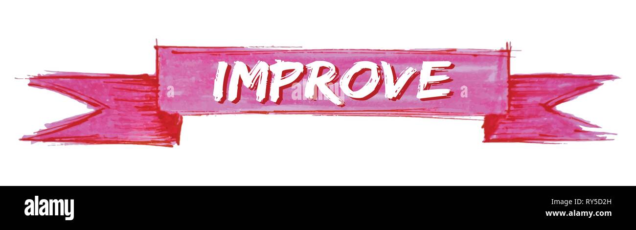 improve hand painted ribbon sign Stock Vector Image & Art - Alamy