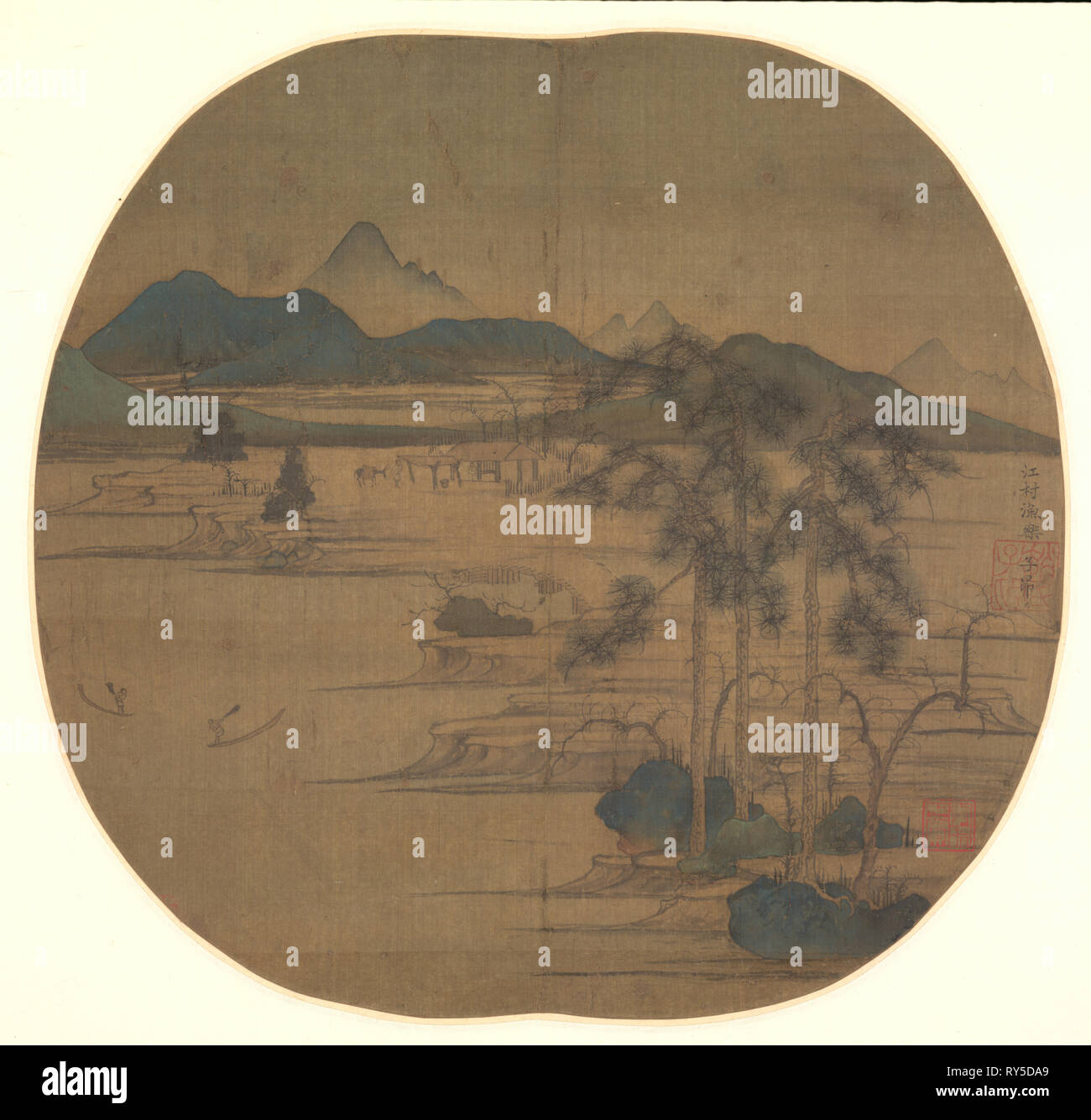 Fan painting mounted as album leaf hi-res stock photography and images ...