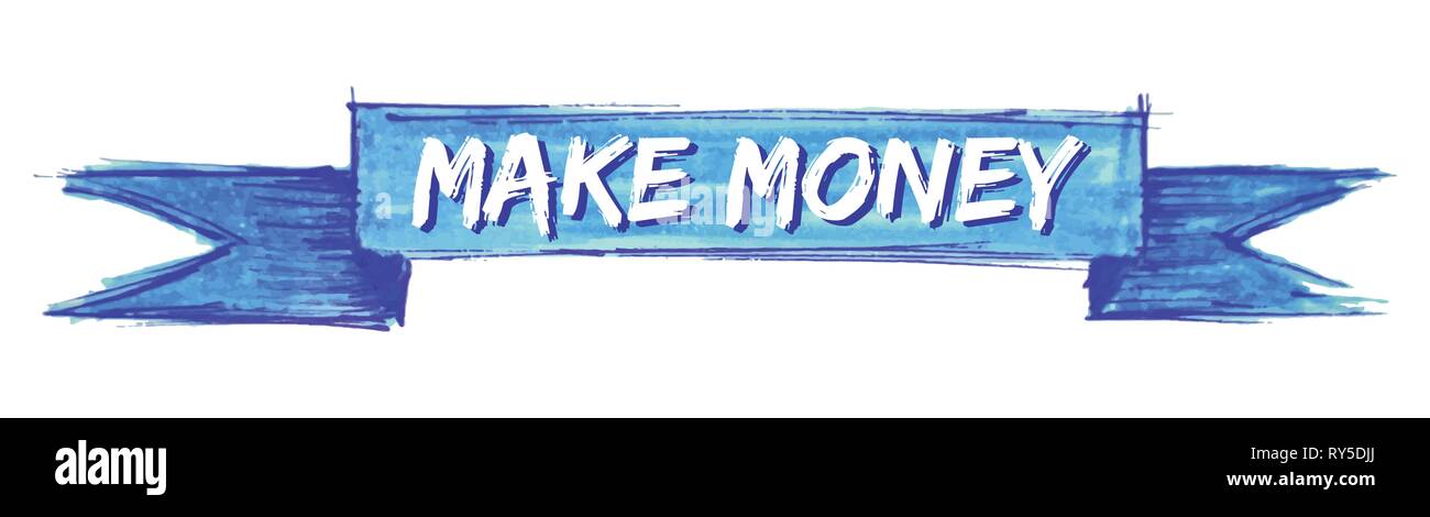 make money hand painted ribbon sign Stock Vector Image & Art - Alamy