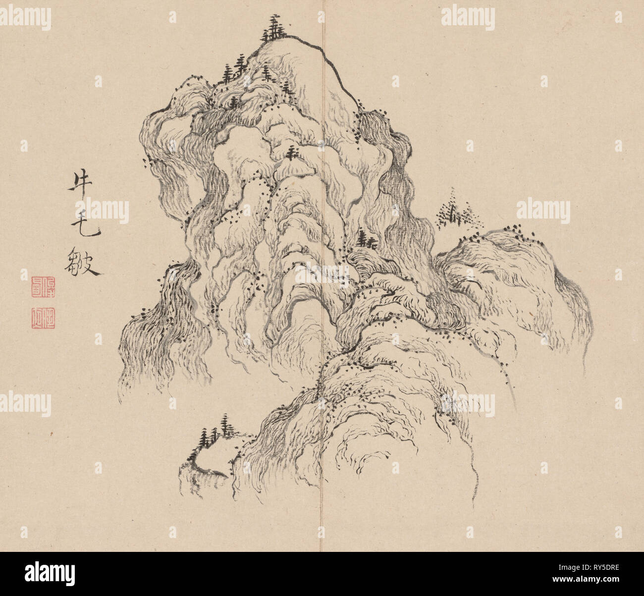 Double Album of Landscape Studies after Ikeno Taiga, Volume 1 (leaf 16 ...