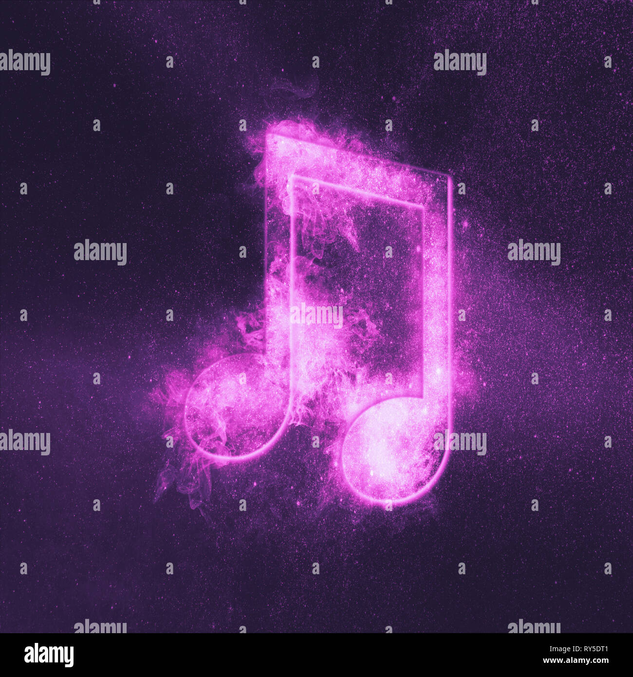 Beamed Eight music note symbol. Abstract night sky background Stock ...