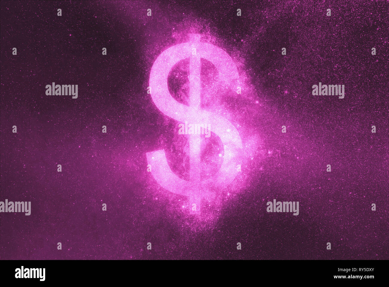 Dollar sign, Dollar Symbol. Abstract night sky background Stock Photo ...