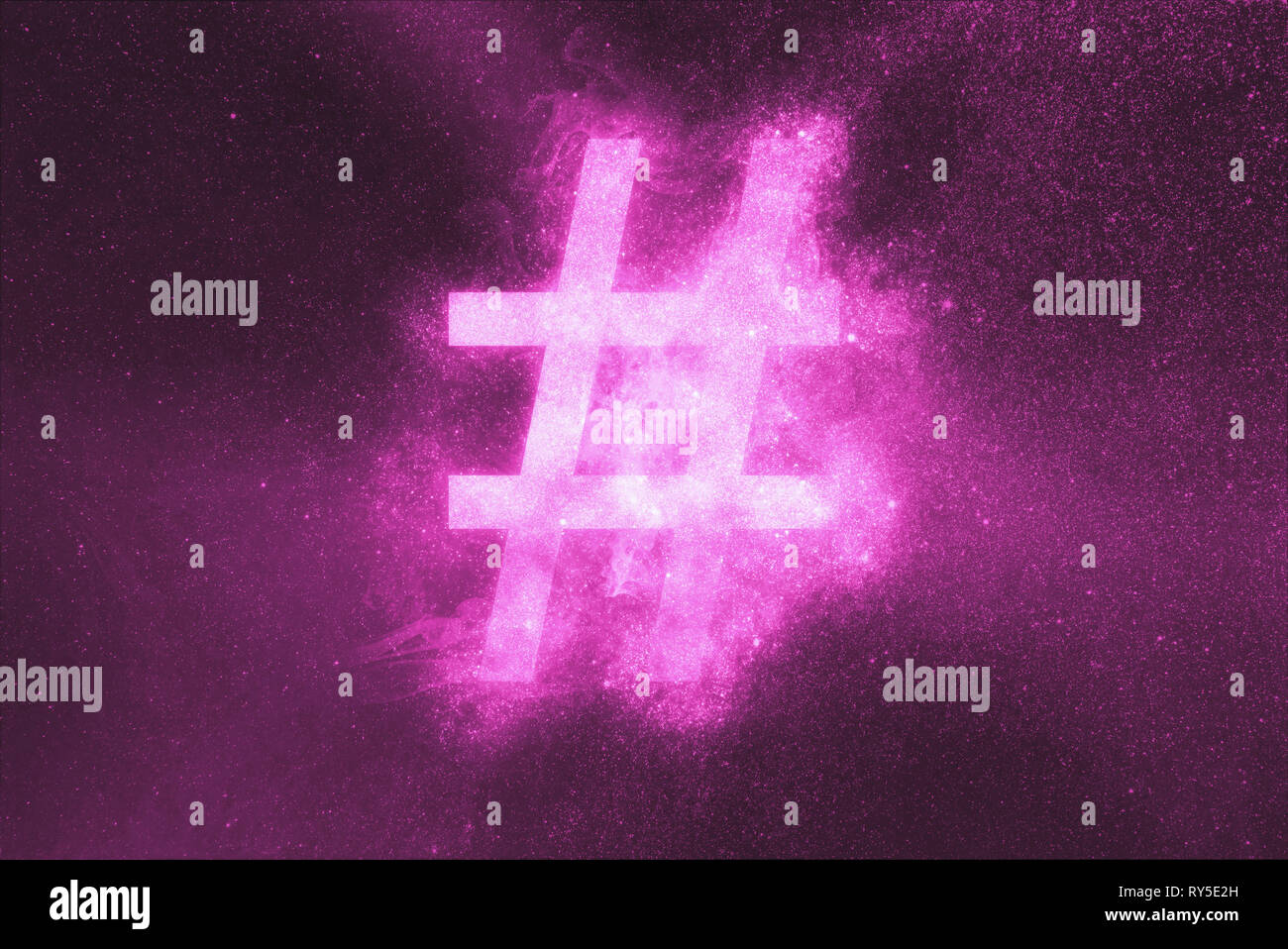 Hashtag sign, Hashtag symbol. Abstract night sky background Stock Photo ...