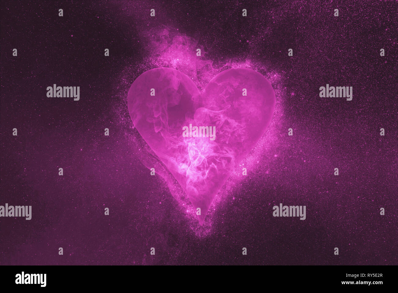 Playing card. Heart symbol. Abstract night sky background Stock Photo ...