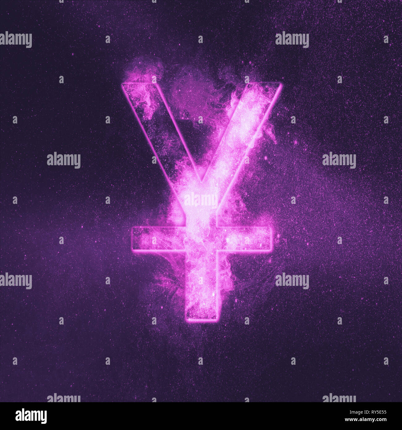 Japanese yen. Japan Yen. Monetary currency symbol. Abstract night sky ...