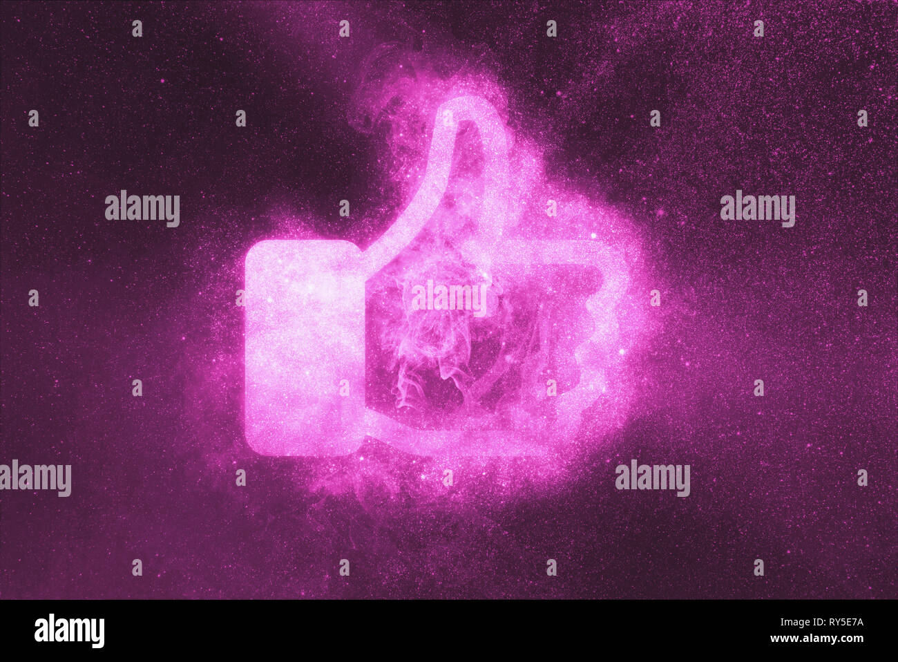 Like sign, Like symbol. Abstract night sky background Stock Photo - Alamy