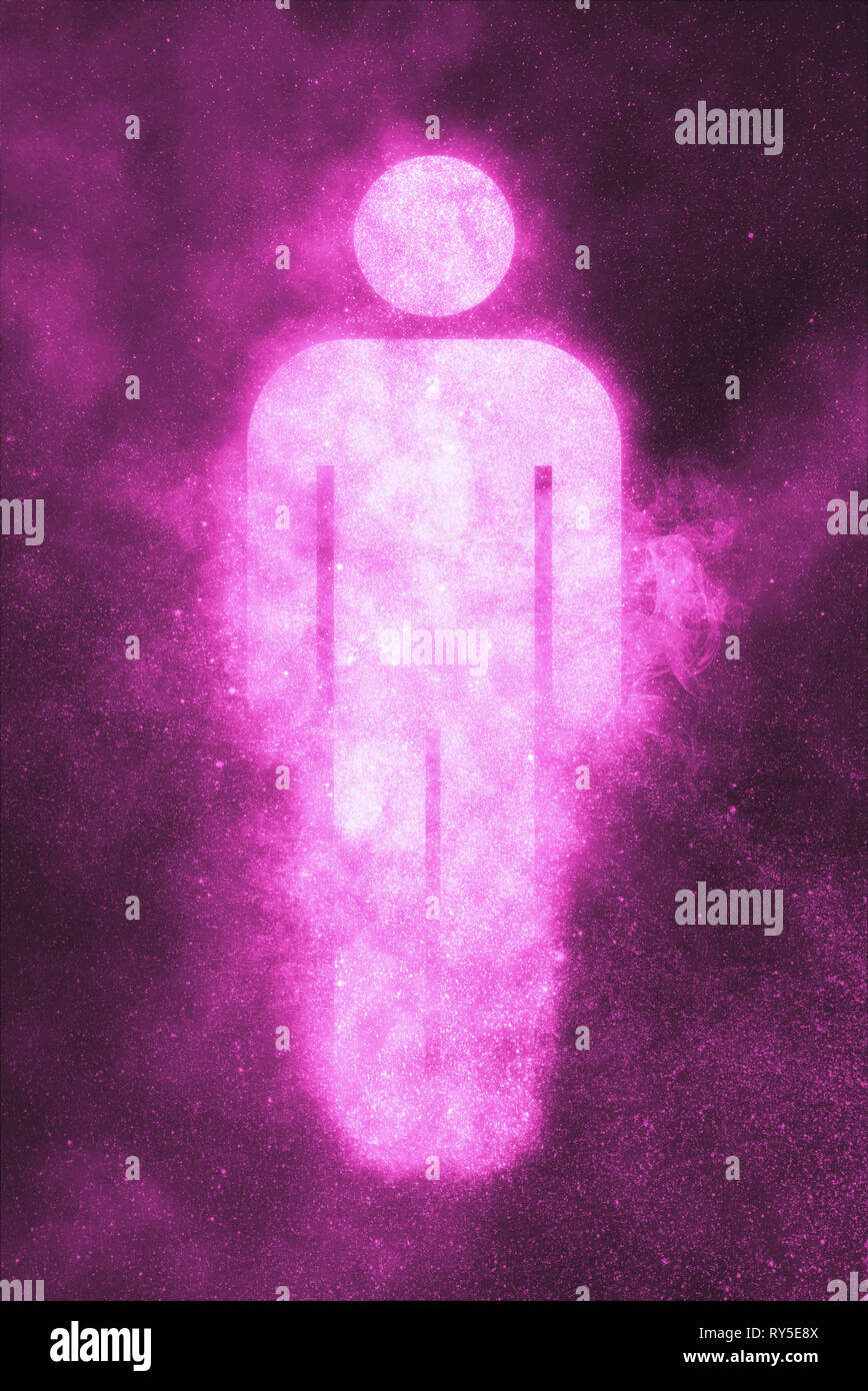 Male sign. Male symbol. Abstract night sky background Stock Photo - Alamy