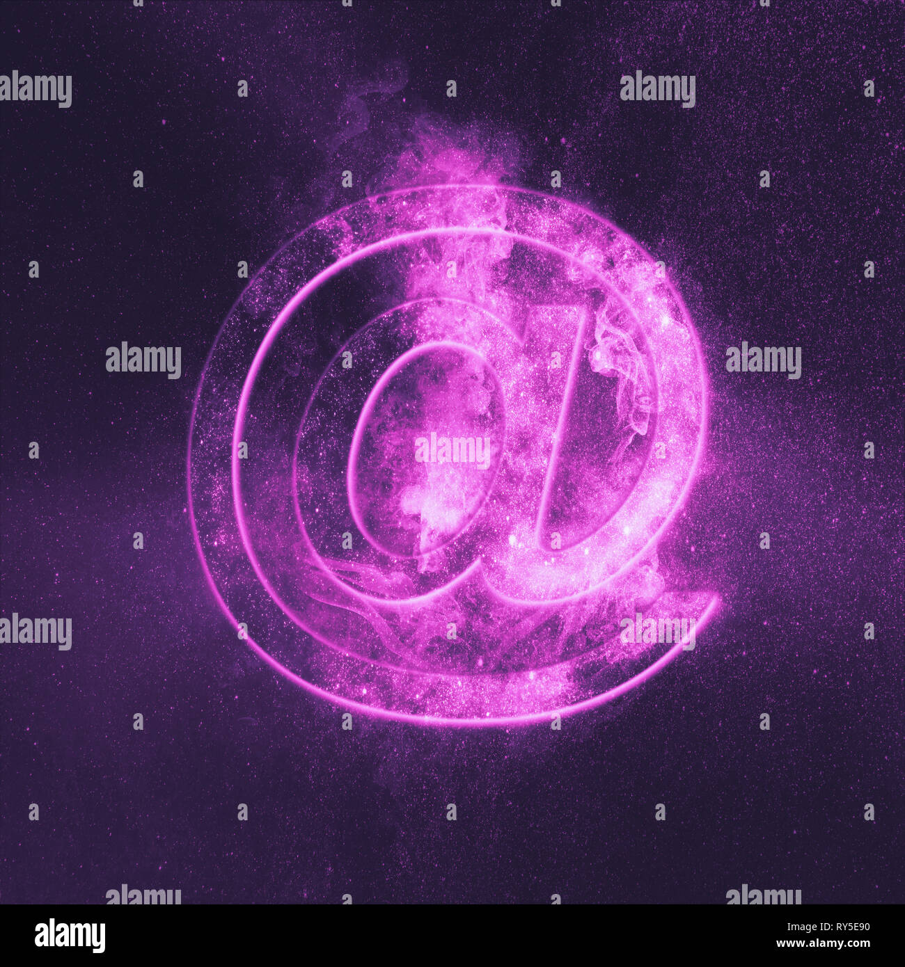 E-mail symbol. e-mail sign. Abstract night sky background Stock Photo ...