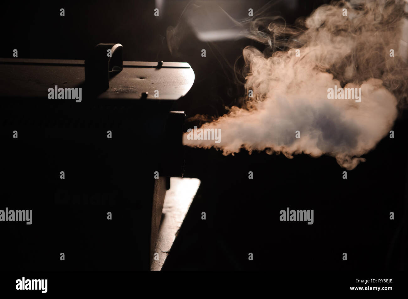 lights in smoke, studio lights shining through the smoke from smoke ...