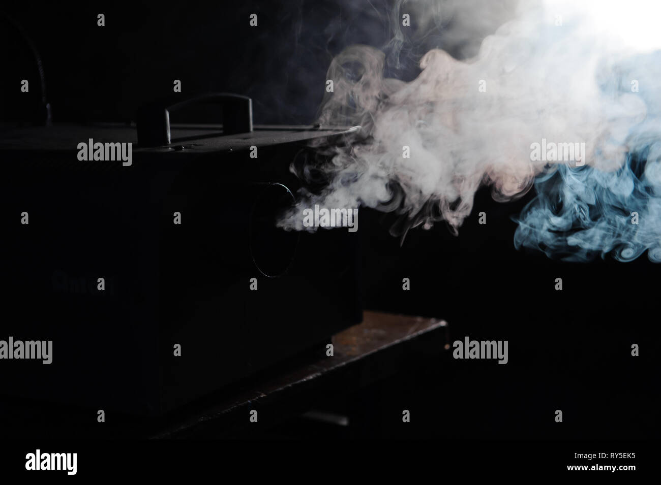 lights in smoke, studio lights shining through the smoke from smoke ...