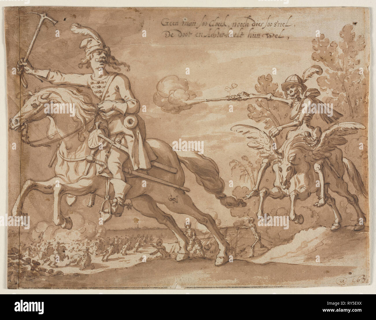 Death on Horseback Chasing a Flying Knight, 1631. Sebastian Vrancx ...