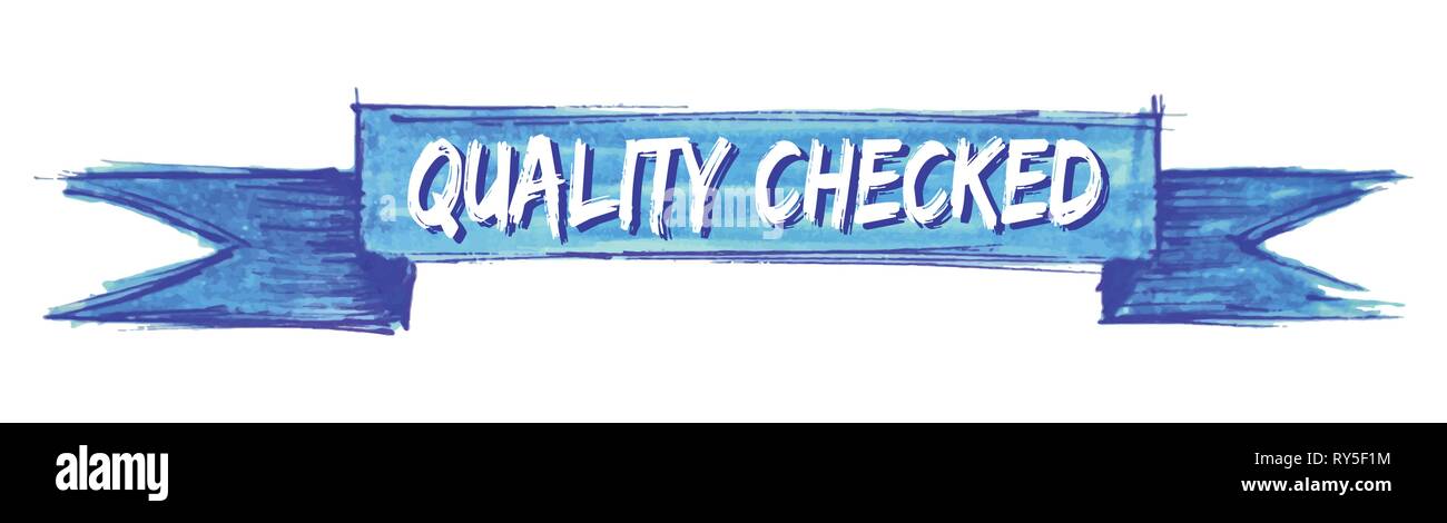 quality checked hand painted ribbon sign Stock Vector Image & Art - Alamy
