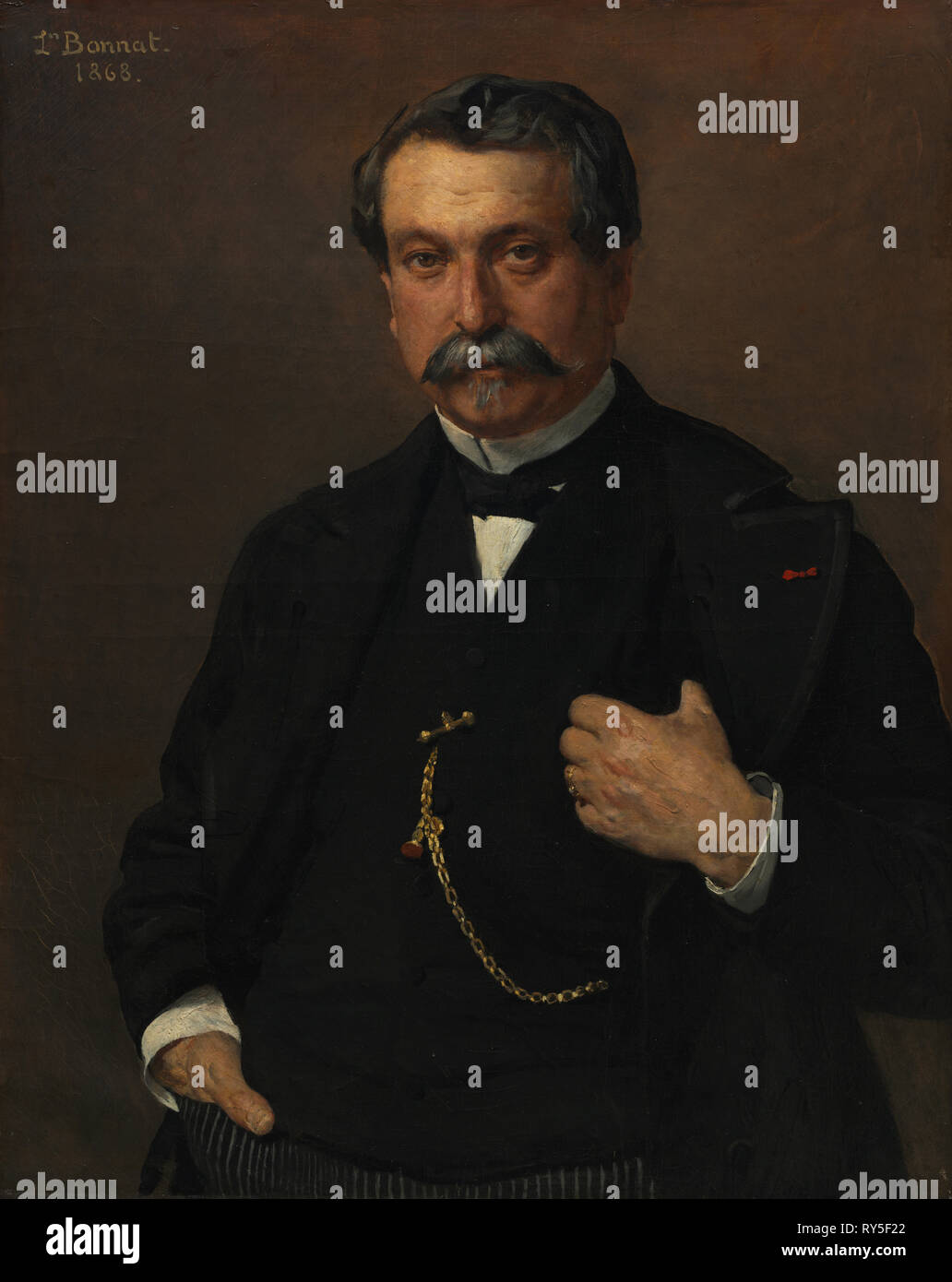 Portrait of a Man, 1868. Léon Bonnat (French, 1833-1922). Oil on fabric ...