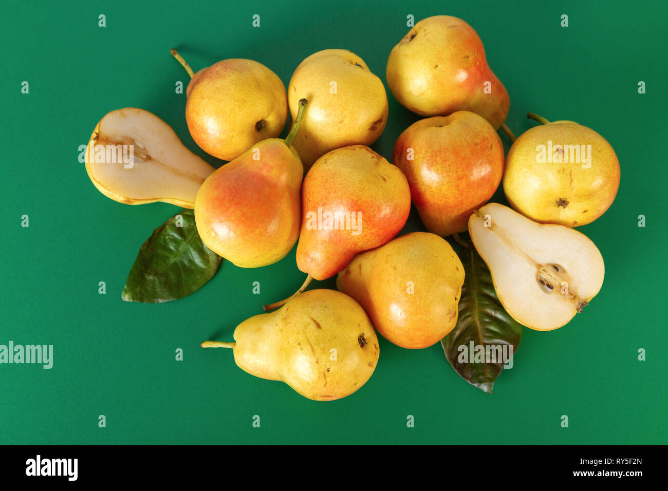 Top view pear leaf hi-res stock photography and images - Alamy