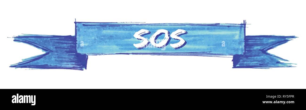 sos hand painted ribbon sign Stock Vector Image & Art - Alamy