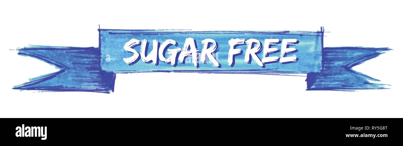 sugar free hand painted ribbon sign Stock Vector Image & Art - Alamy