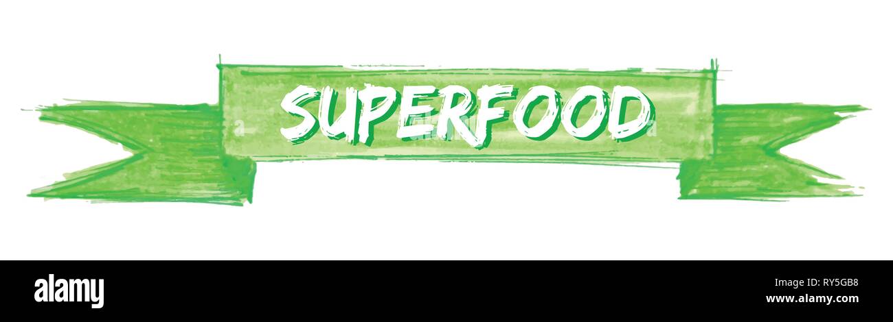 superfood hand painted ribbon sign Stock Vector Image & Art - Alamy
