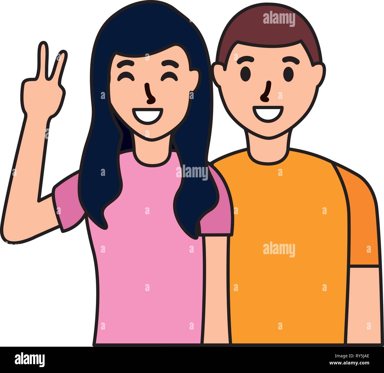 Couple posing nature Stock Vector Images - Alamy