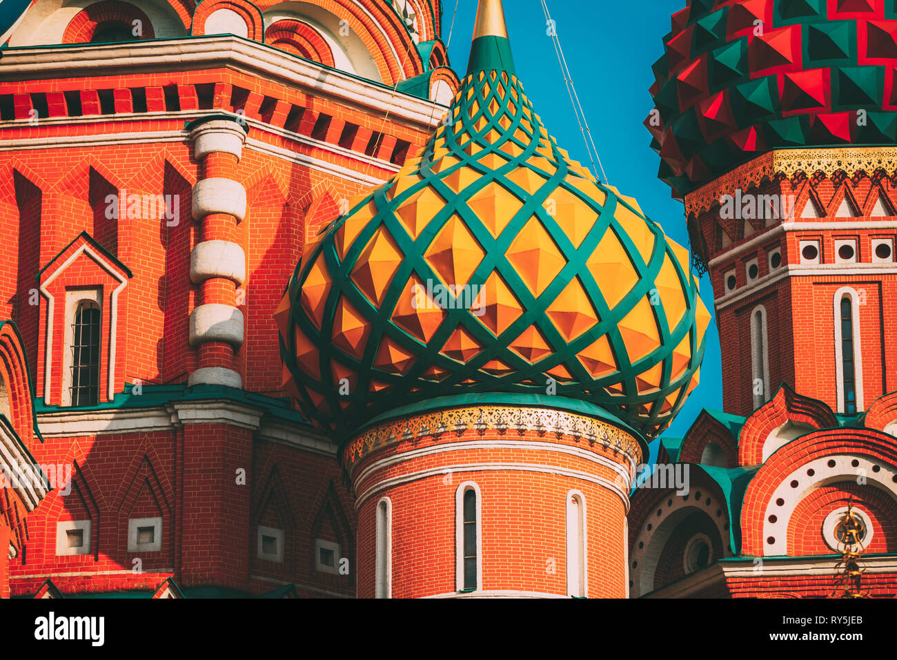 The Saint Basil's Cathedral, is a famous church in Red Square in Moscow ...