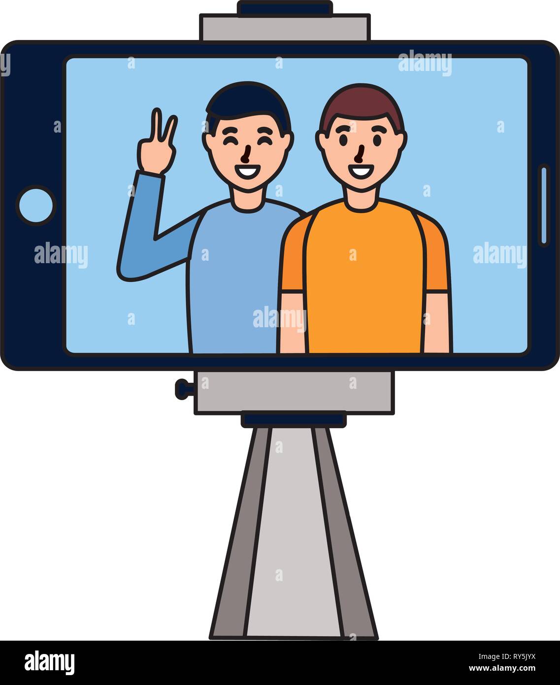 Photo two happy people Stock Vector Images - Alamy