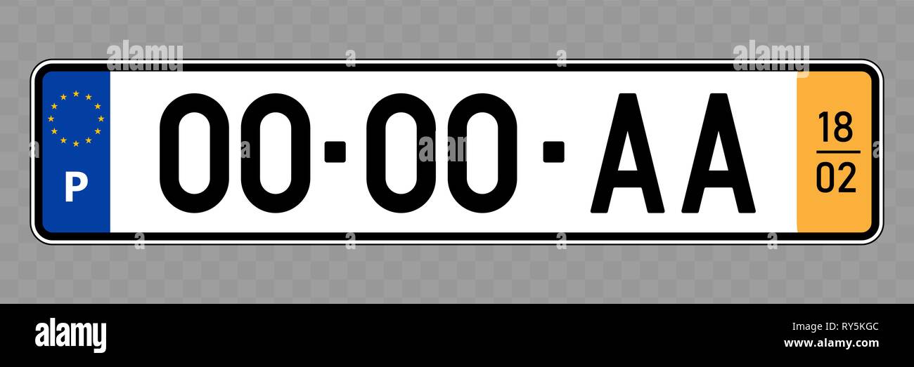 Number plate. Vehicle registration plates of Portugal Stock Vector ...