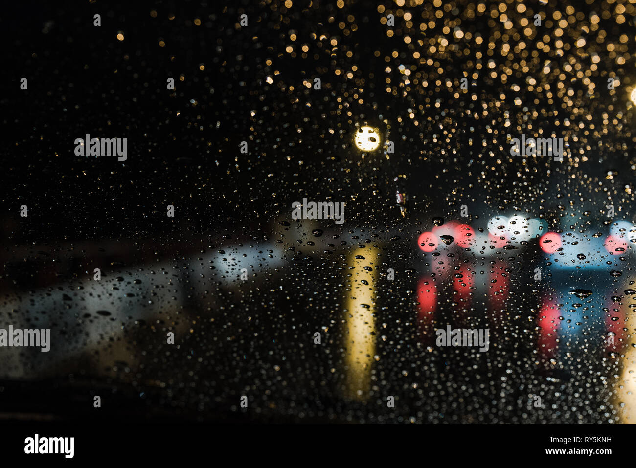 Abstract backgroud with real life rain drops from car windshield on ...