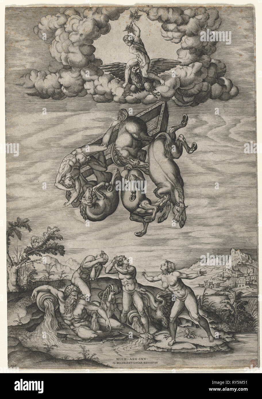 The fall of phaeton michelangelo hi-res stock photography and images ...