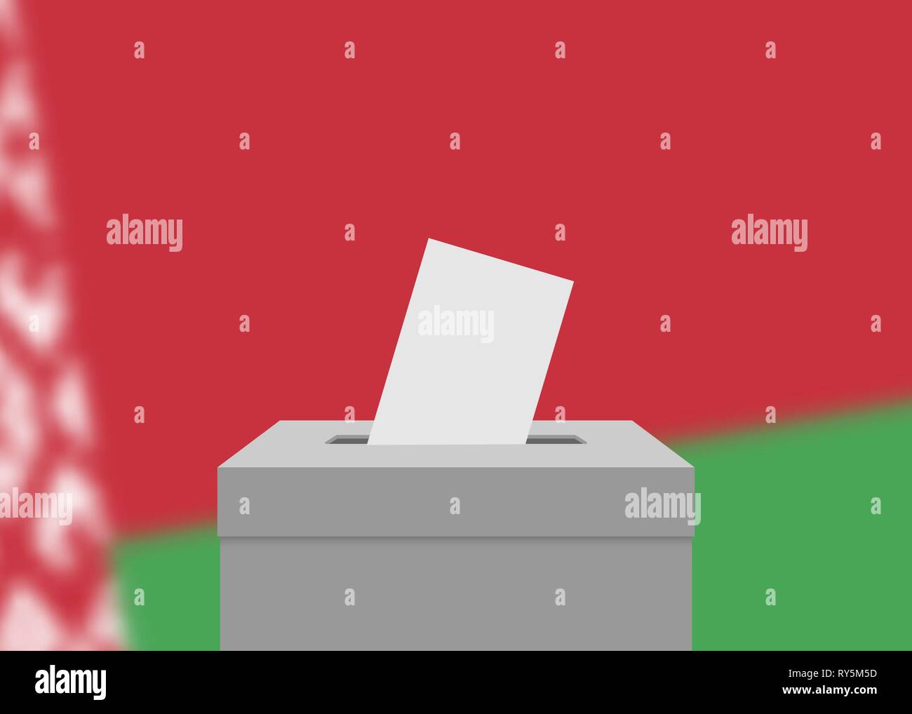 Belarus election banner background. Ballot Box with blurred flag Stock ...