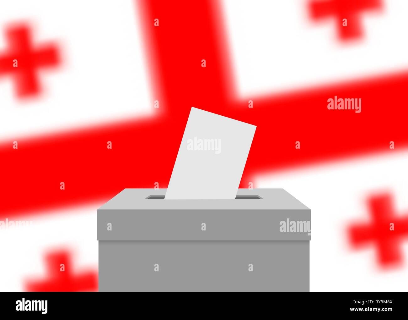 Georgia election banner background. Ballot Box with blurred flag Stock ...